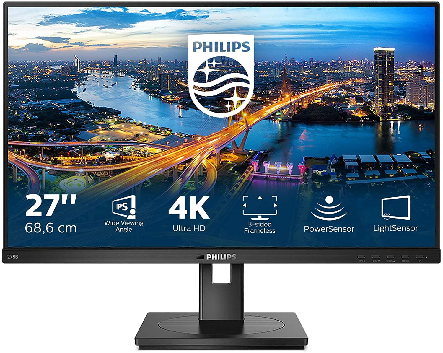 PHILIPS 27" 60 Hz IPS UHD IPS Monitor 4 ms (Grey to Grey) 3840 x 2160 ...