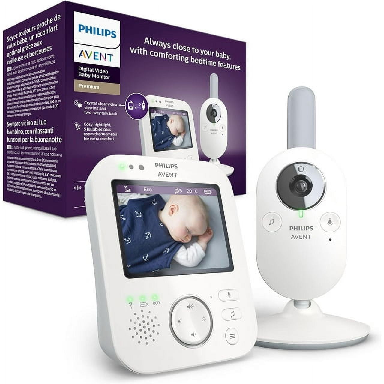 PHILIPS Avent Digital Baby Monitor with Camera and Audio, 3.5" Display ...