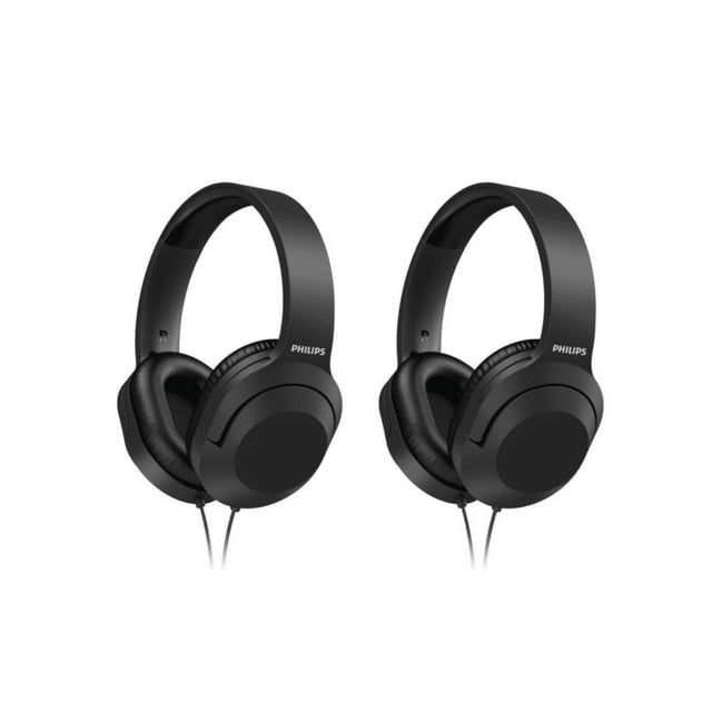 (2 pack) PHILIPS Over Ear Wired Stereo Headphones for Podcasts, Studio ...