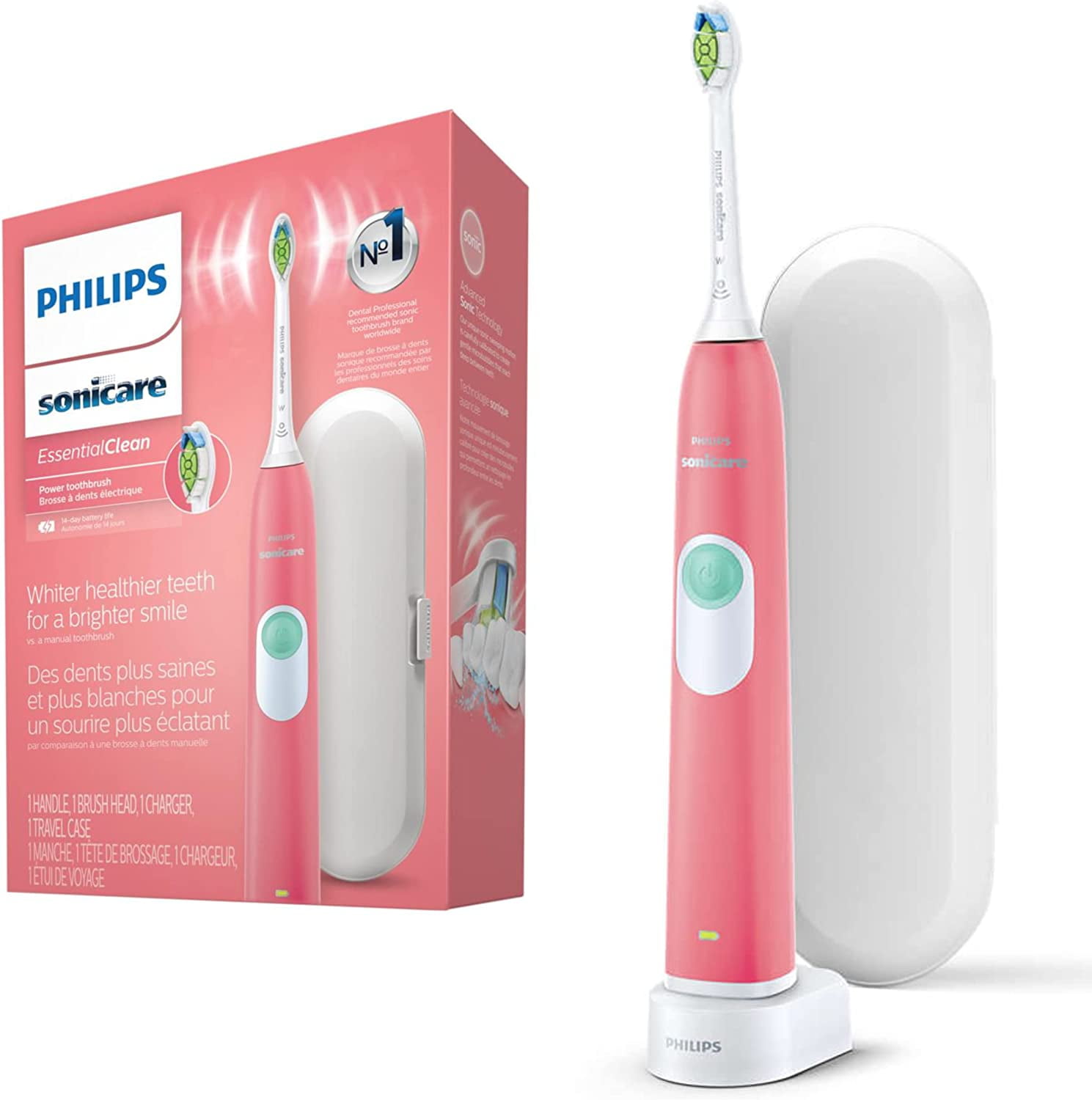 PHILIPS Sonicare Electric Toothbrush EssentialClean, Rechargeable ...