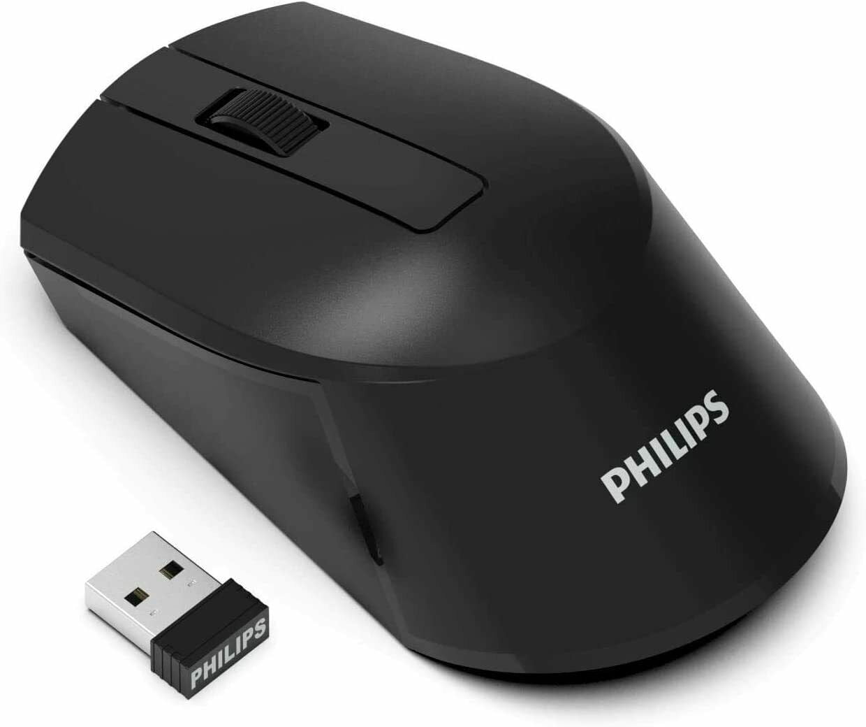 PHILIPS Wireless Mouse 3-Button Ergonomic Optical Mouse 1600 DPI with ...