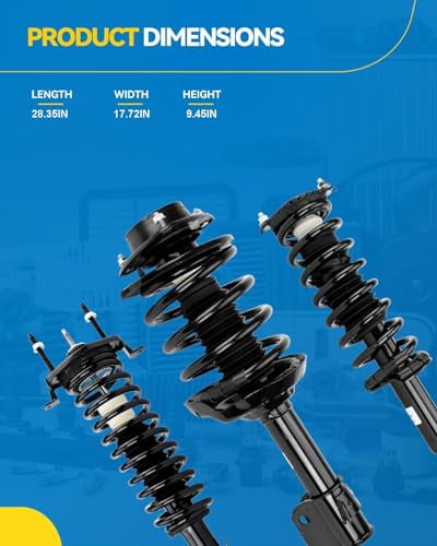 PHILTOP Front Struts for Rogue 2008 2009 2010 2011 2012, Shock Absorber Complete Suspension ...