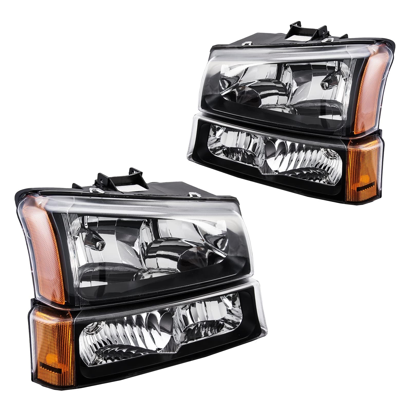 PHILTOP Headlight Assembly, Chrome Headlights Replacement Compatible ...