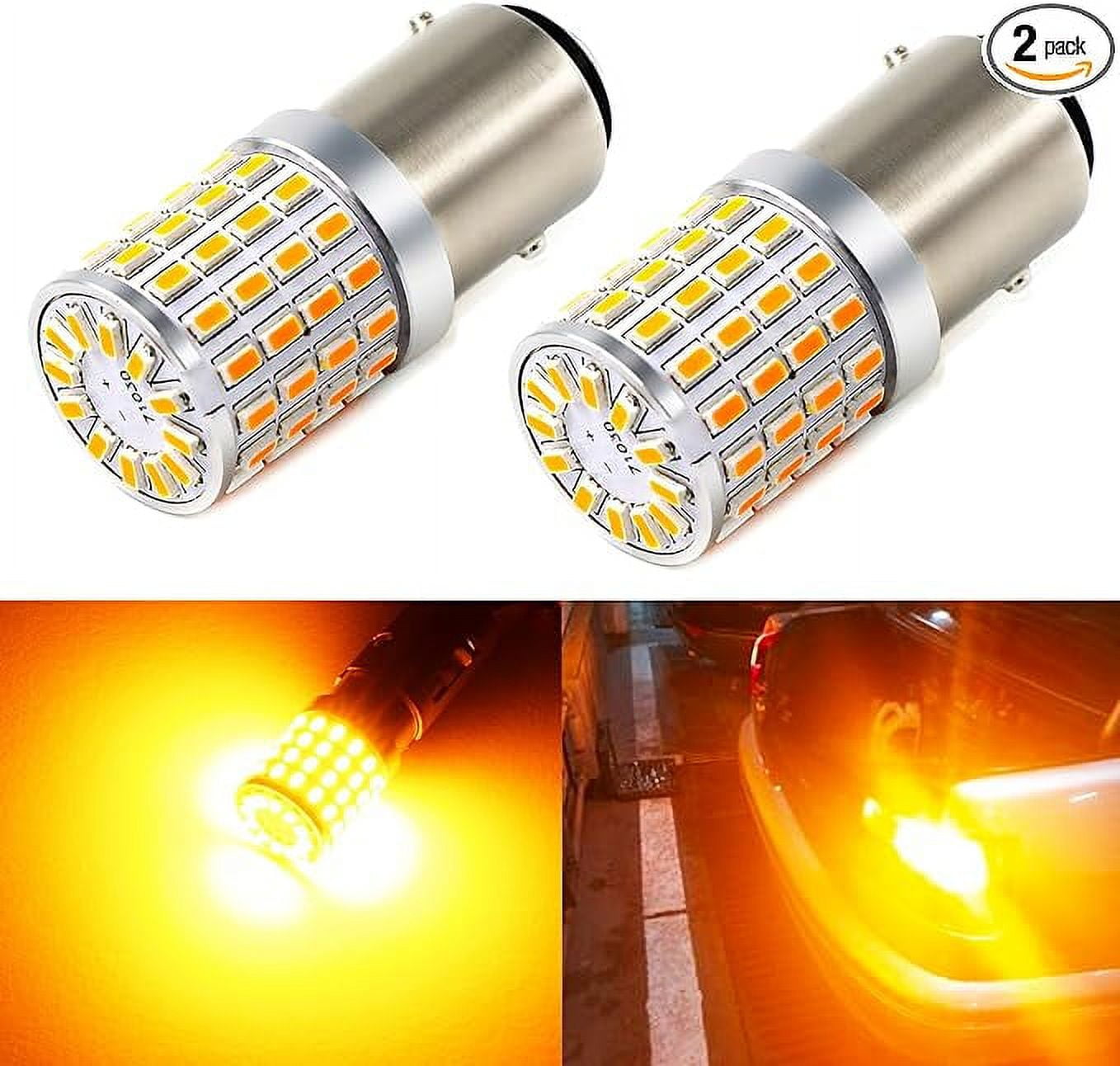 Phinlion BAY15D 1157 Orange Yellow LED Bulbs Super Bright 3014 72-SMD ...