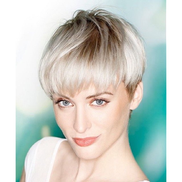 PHOCAS 8" Short Wigs for Women Layered Blonde Pixie Wigs with Bangs ...