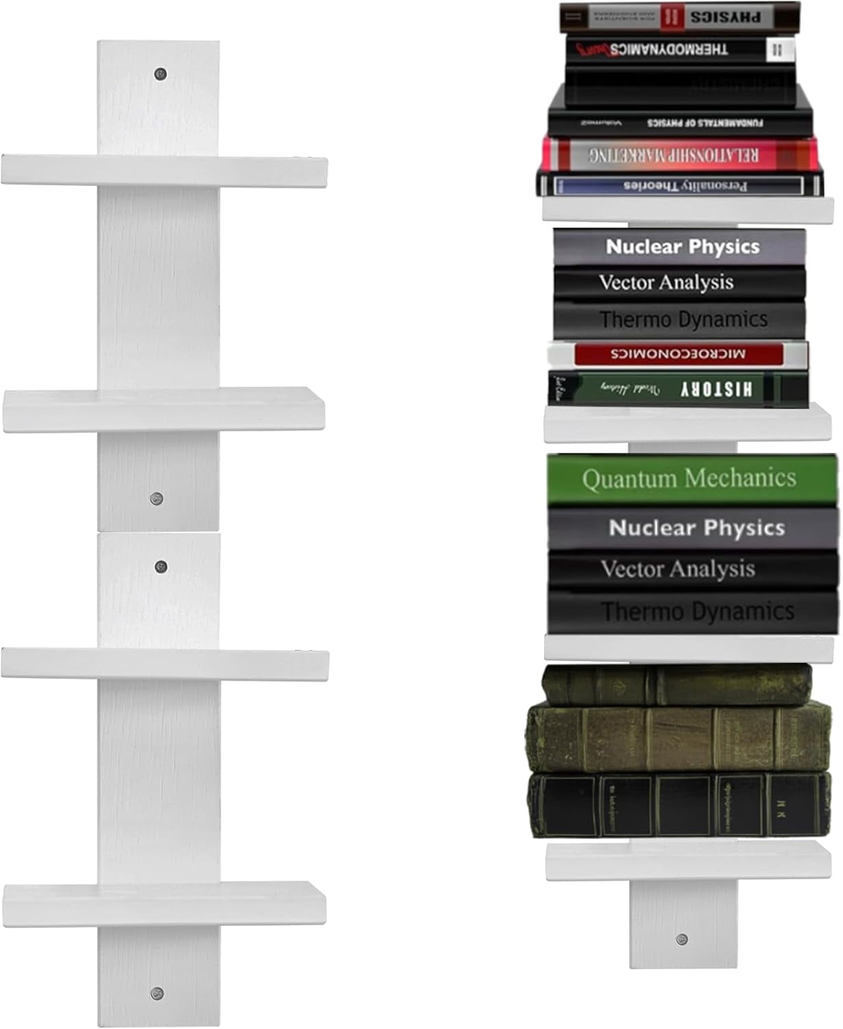 PHOENANCEE Vertical Bookshelf for Wall,Invisible Column Floating ...