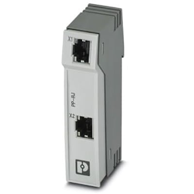 PHOENIX CONTACT 2703015, Patch panel, two RJ45 jacks, 10/100/1000 Mbps ...