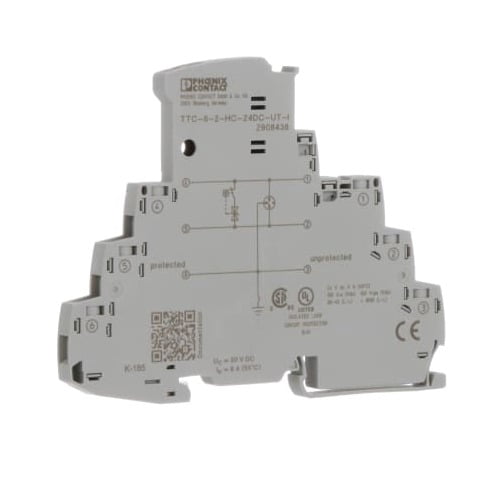 PHOENIX CONTACT 2908438, Surge Suppressor, 6A, 30VDC 21VAC, Vs: 24VDC ...