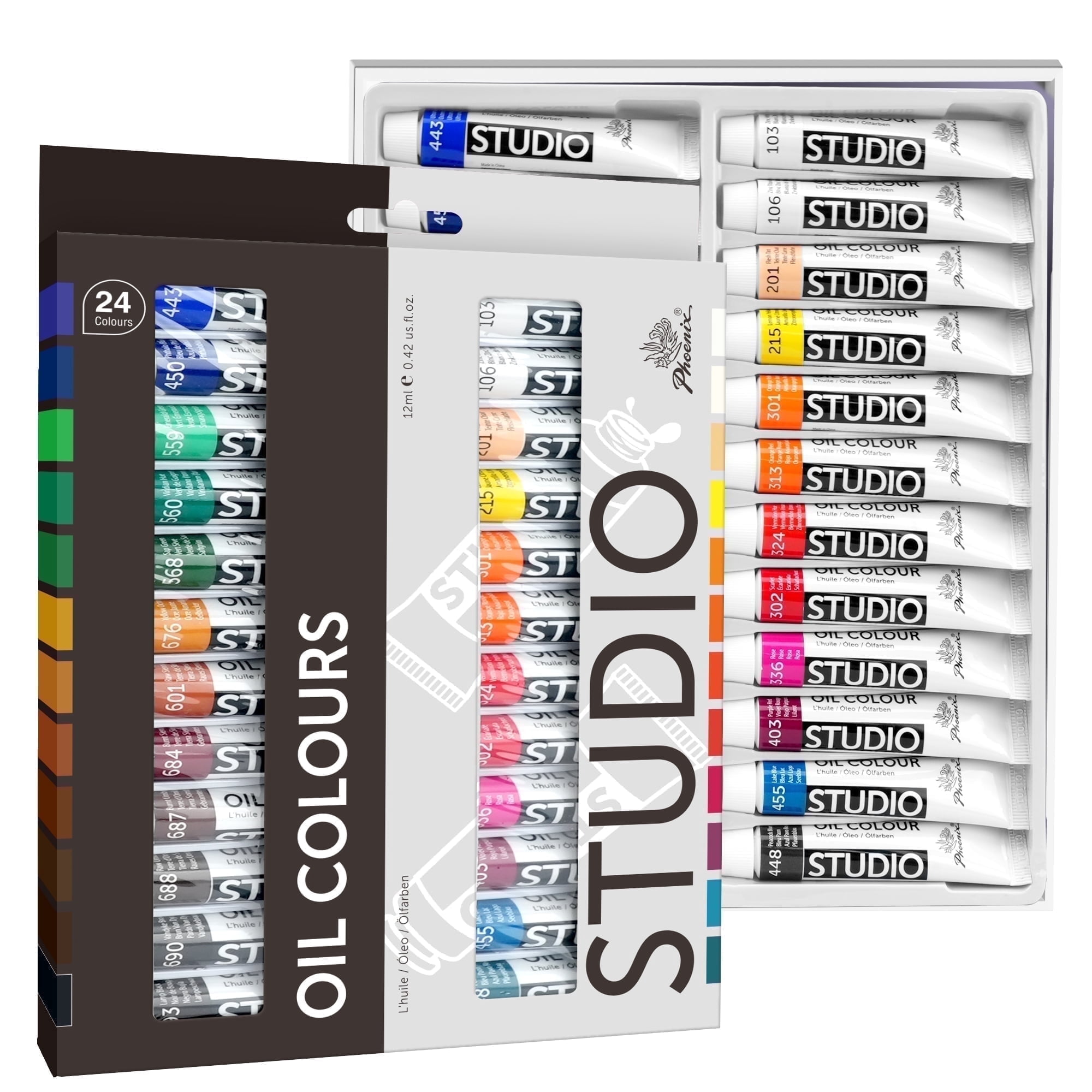 Phoenix, Oil Paint Set, 24 pack, 24x12ml oil-based paints - Walmart.com