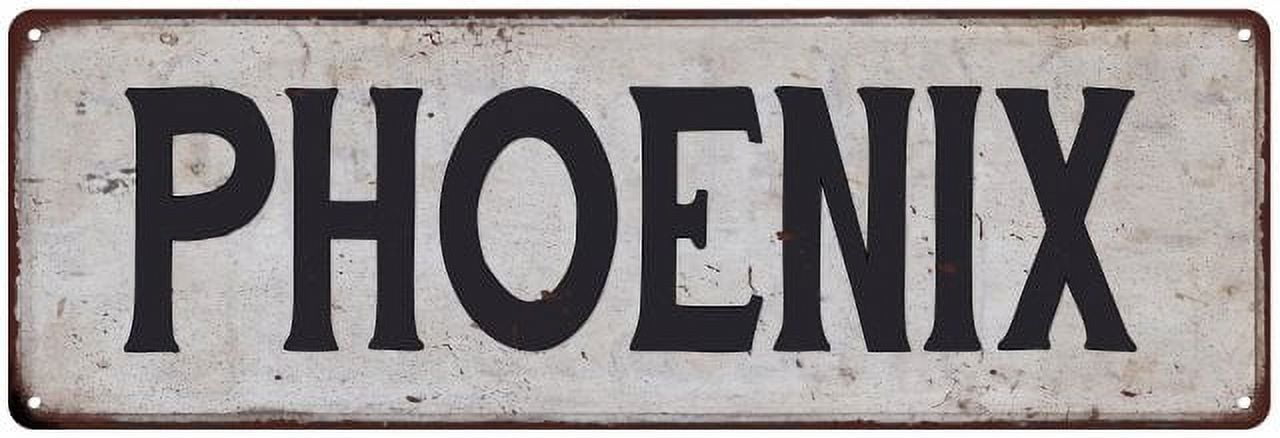 PHOENIX Vintage Look Rustic Metal 6x18 Sign City State 206180041137 ...