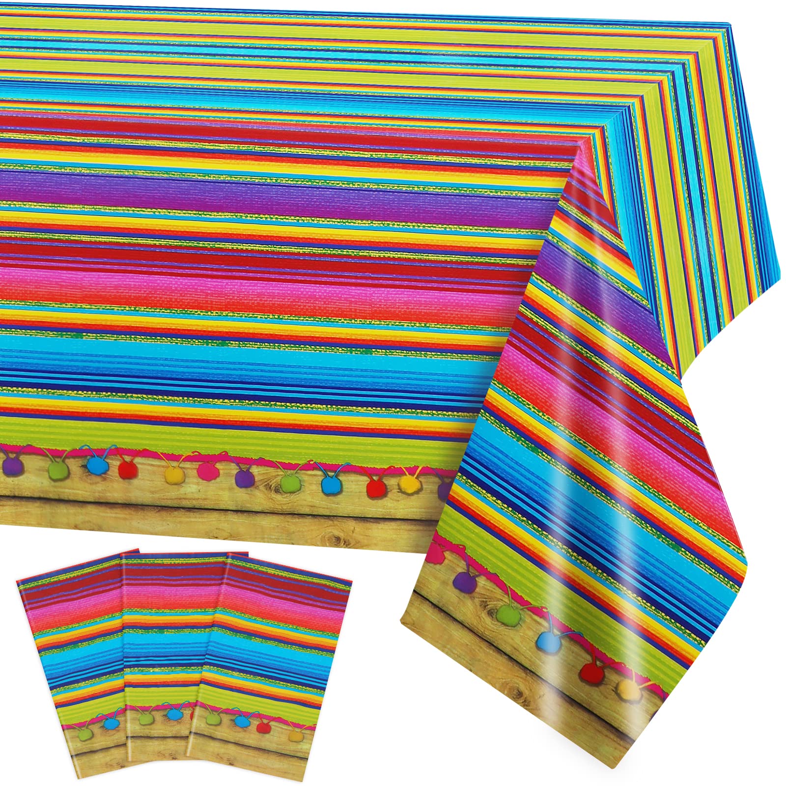 PHOGARY 3PCS Fiesta Mexican ZS23 Tablecloth for Party Decorations ...