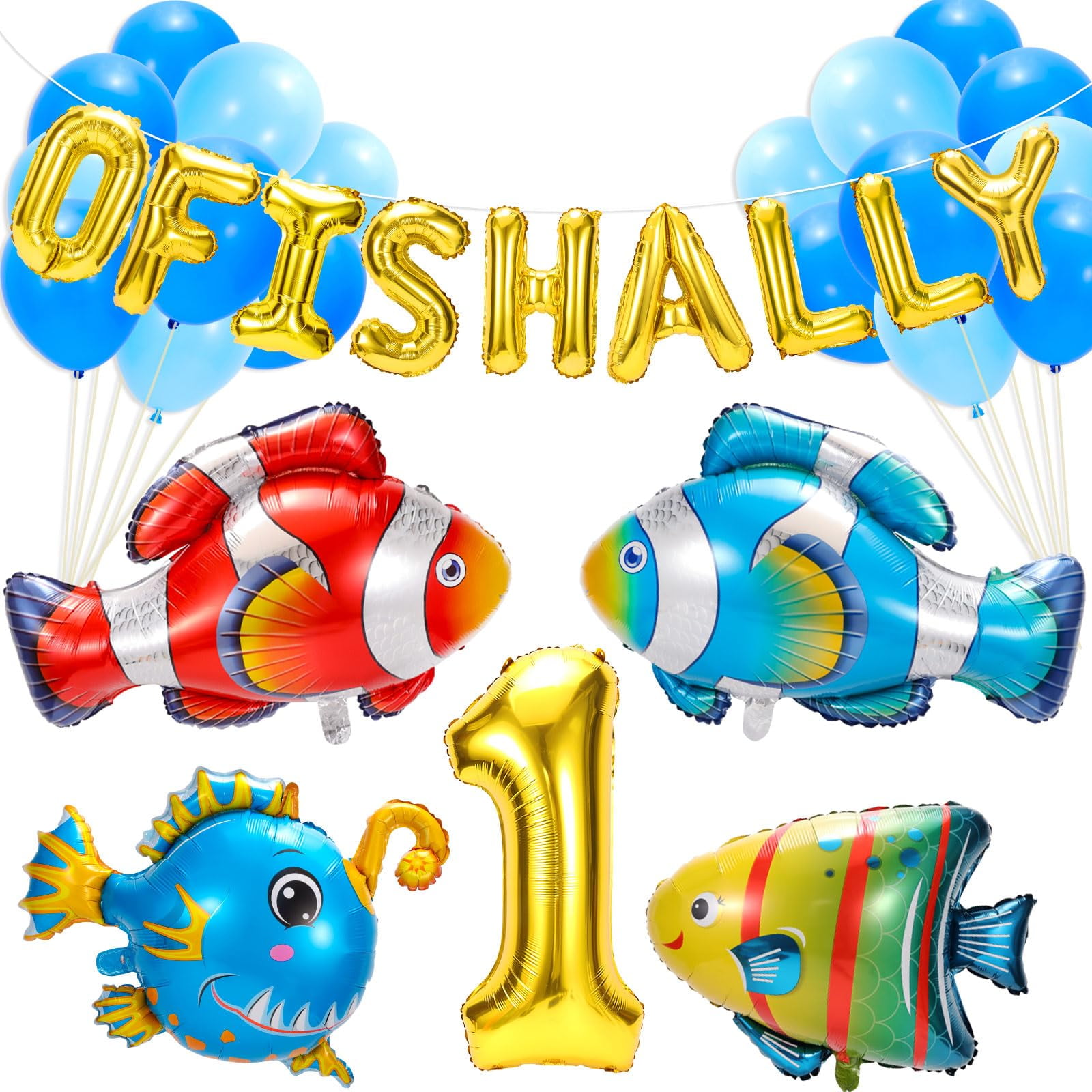 PHOGARY Fish Balloons for KEF16 Ofishally One Birthday O Fishally 1st ...