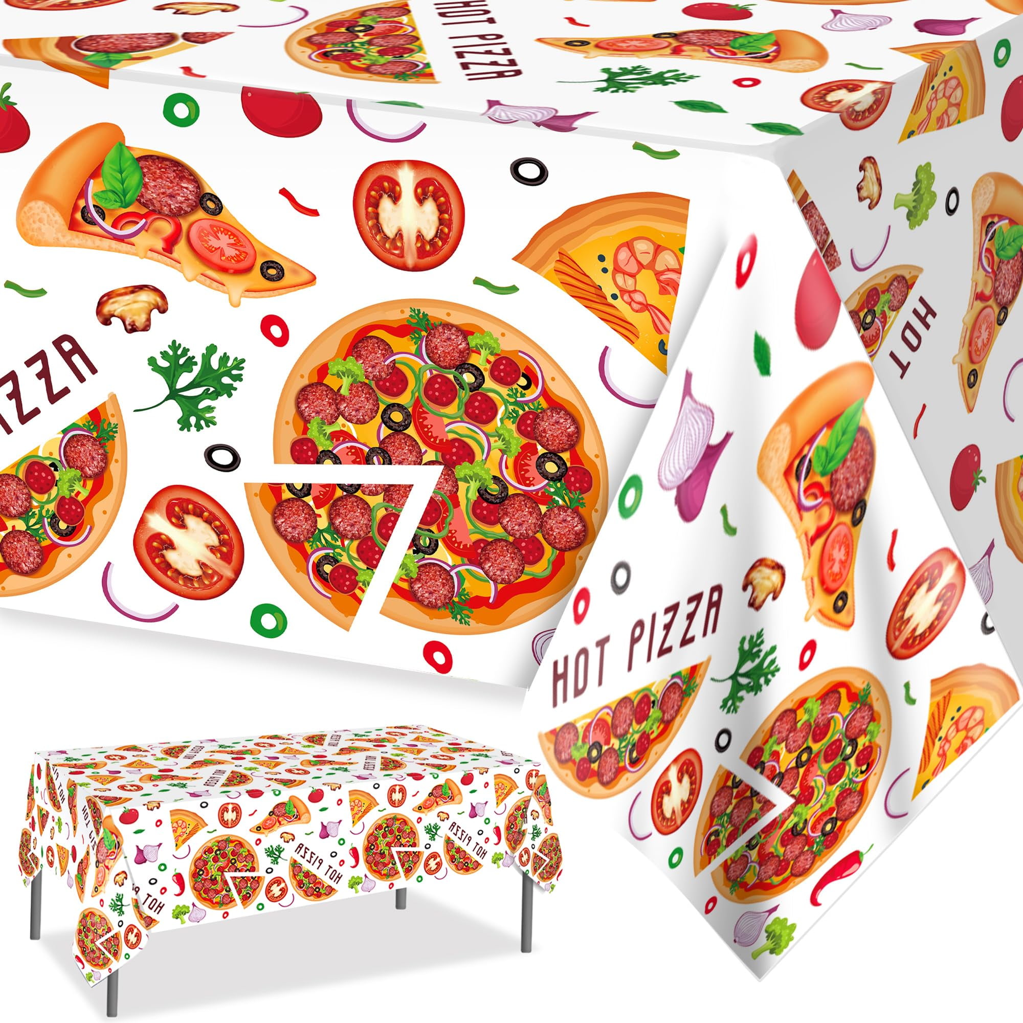 PHOGARY Pizza Tablecloth,EGSC Plastic Pizza Theme Table Cloths Picnic ...