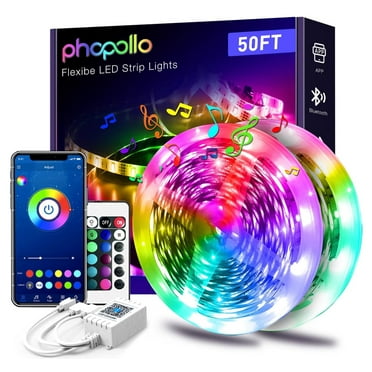 UITTG-Led Lights for Bedroom 200 FT (2 Rolls 100 FT), with Remote and ...