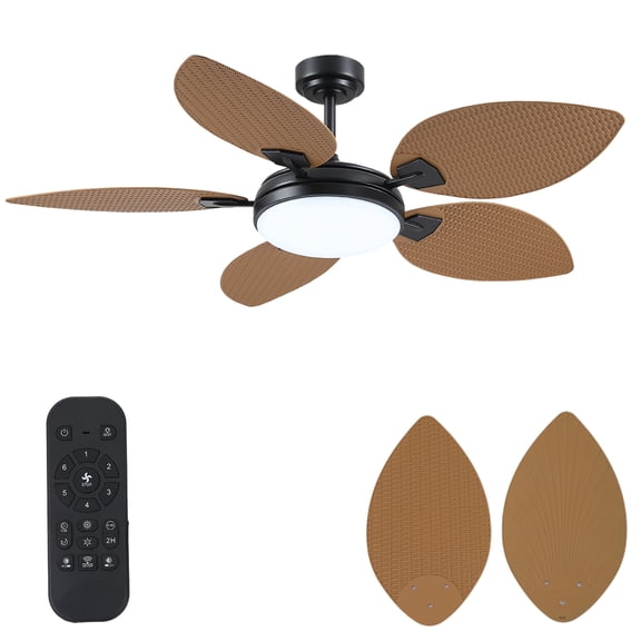 Phorus, Tropical Ceiling Fan, 52 Inch, LED Light, Remote Control ...