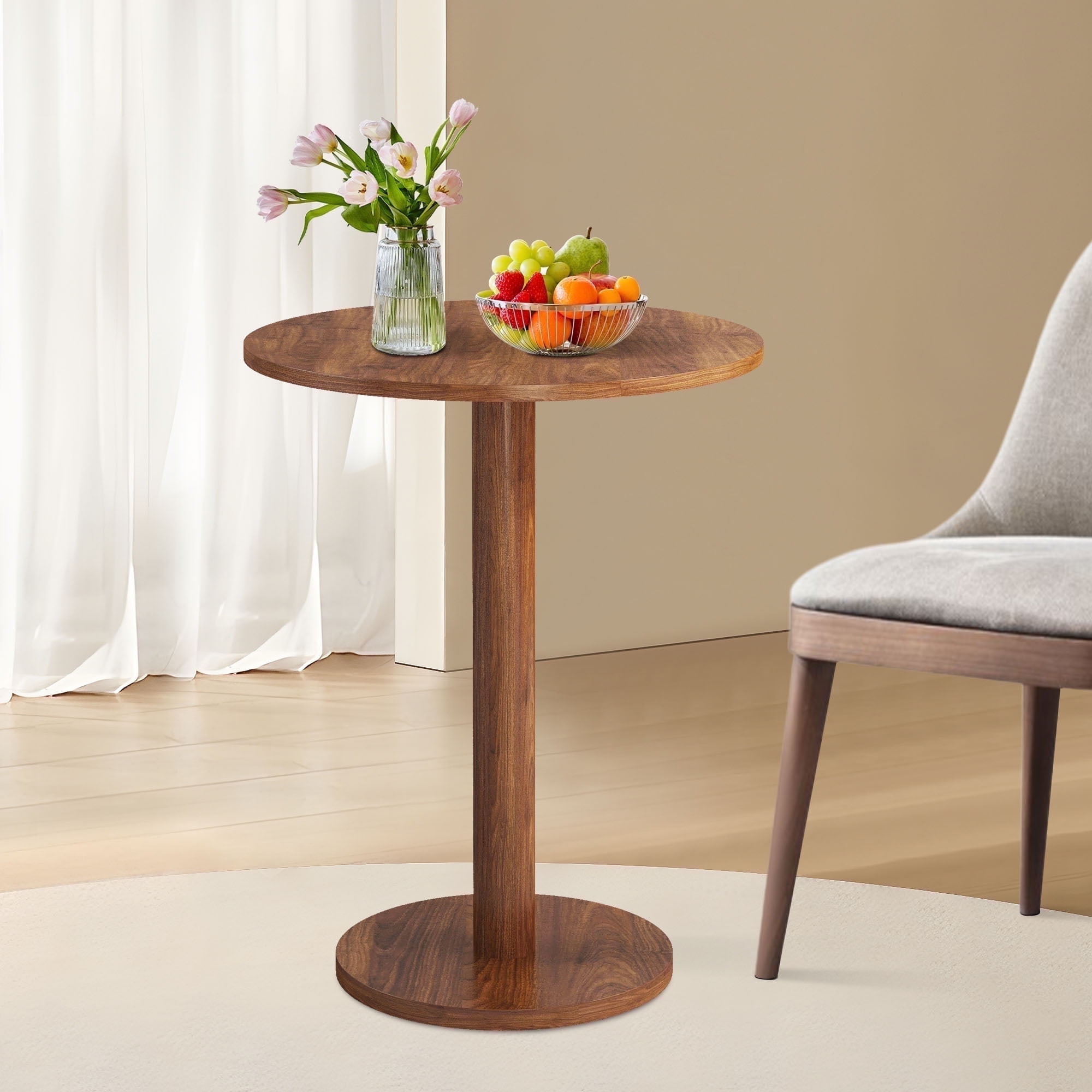 PHOYAL 23.62" MDF Round Dining Table for Kitchen Small Space Apartment ...