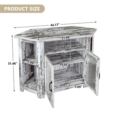 Craftian Farmhouse Corner TV Stand for TVs up to 55 inch with Power ...