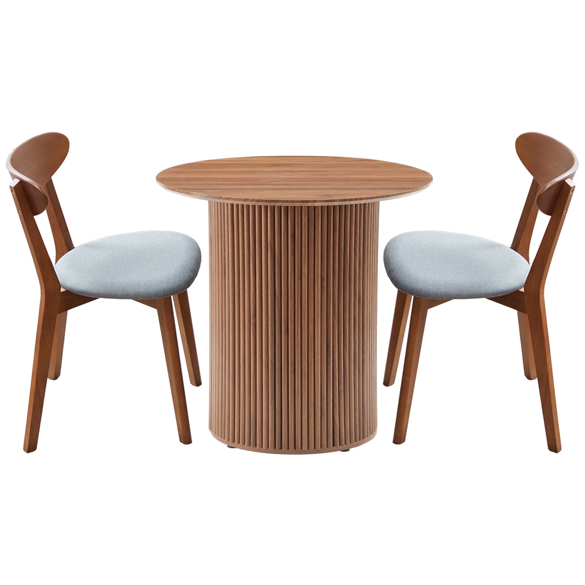 PHOYAL Fluted Small Round Dining Table Set for 2, 31.5 Inch Circle ...