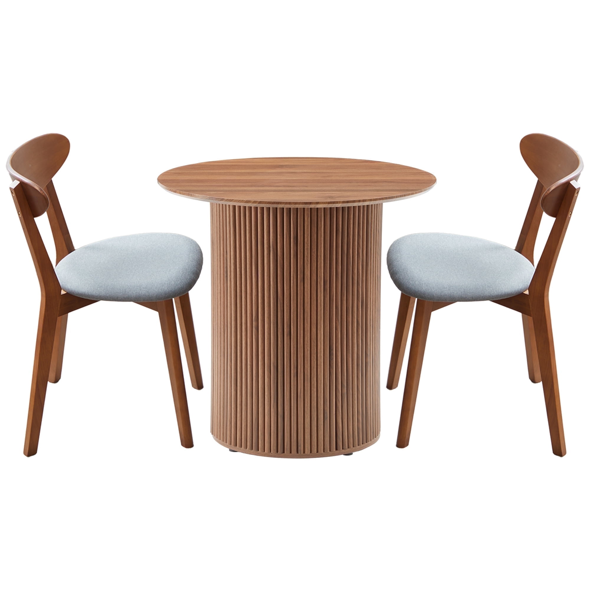 PHOYAL Fluted Small Round Dining Table Set for 2, 31.5 Inch Circle ...