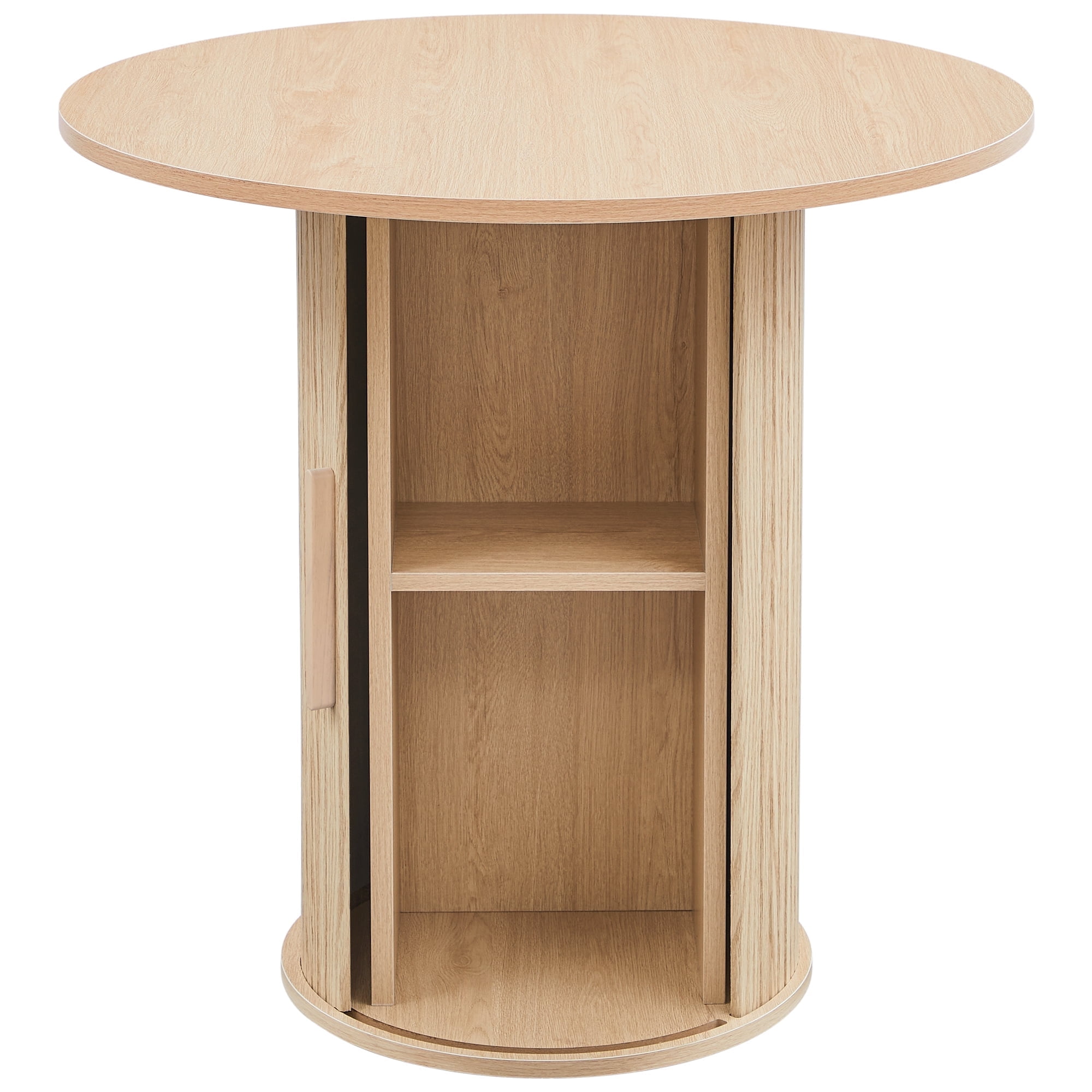 PHOYAL Fluted Small Round Dining Table for 2 with Sliding Door, 31.5 ...