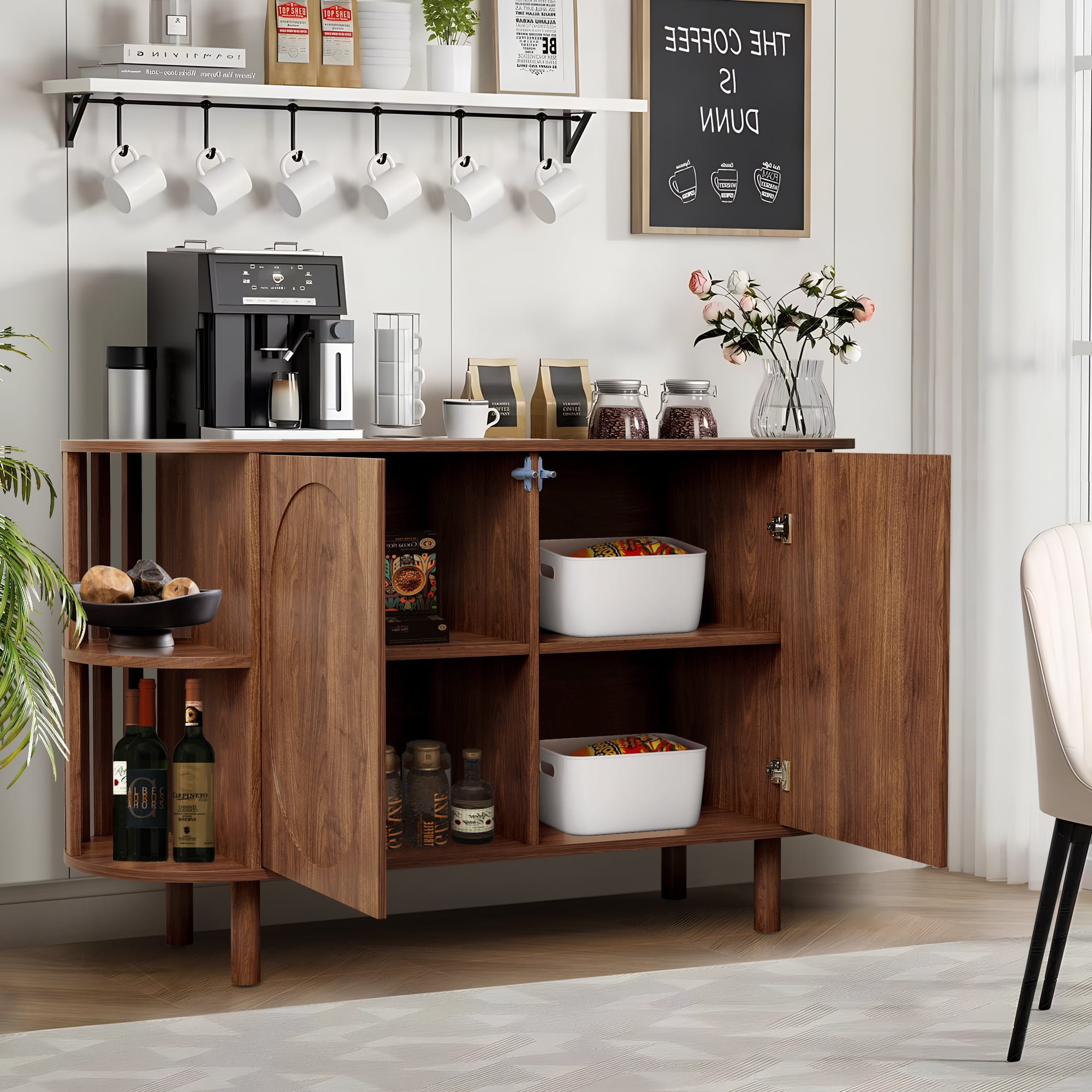 PHOYAL Oval Sideboards and Buffets, Kitchen Sideboard Storage Cabinet ...