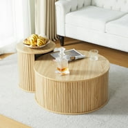 Kate and Laurel Ulani Nesting Coffee Table Set of 2, Walnut/Gold, Mango ...