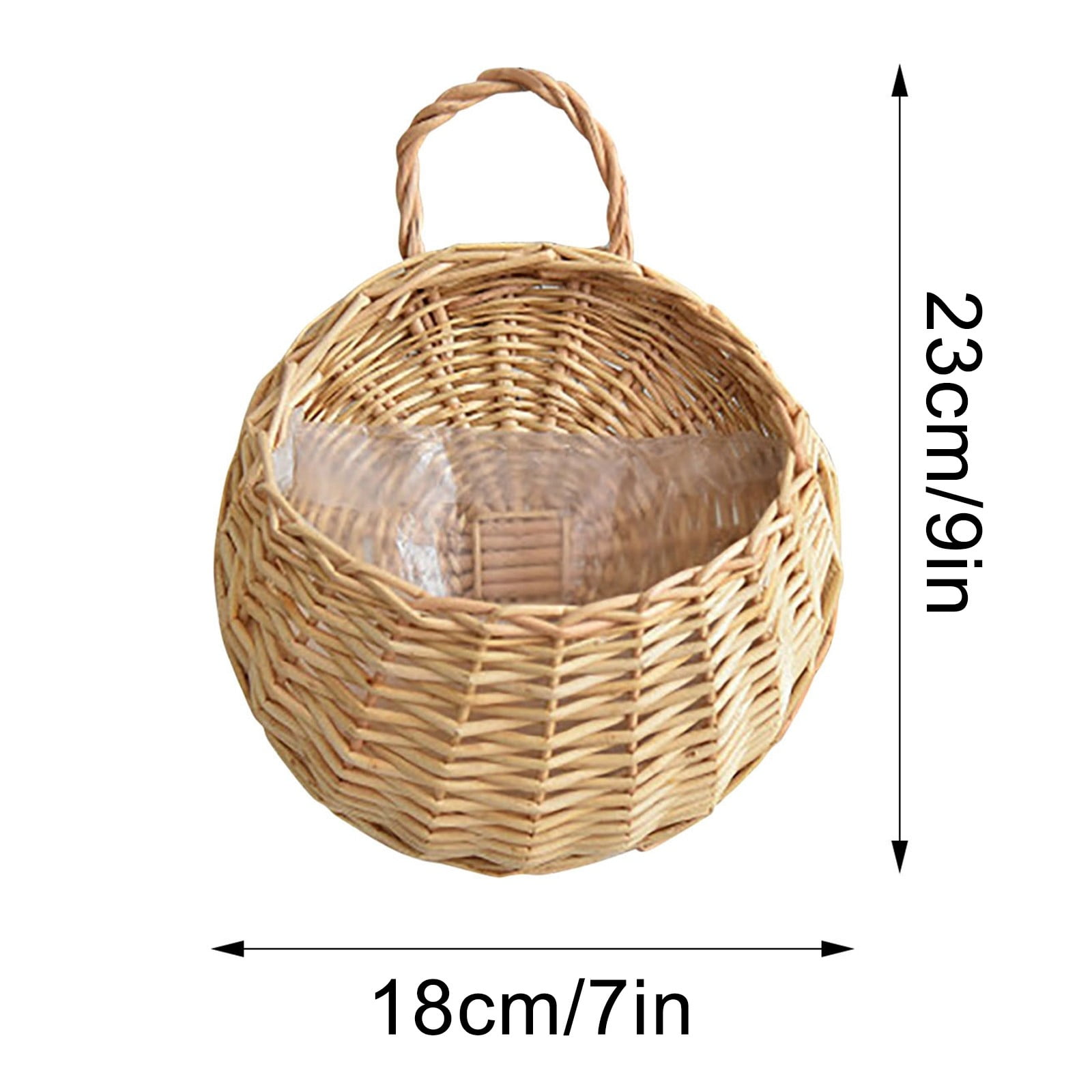 PHOZXE Handmade Woven Hanging Basket Storage Basket Flower Pot Hanging ...