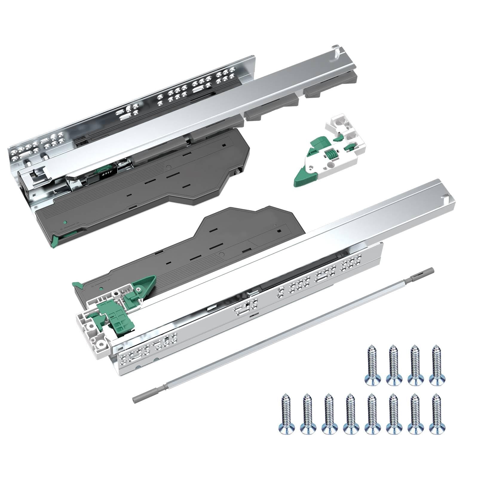 PHWALK Push to Open Soft Close Drawer Slide 20 inch Push to Open Soft ...