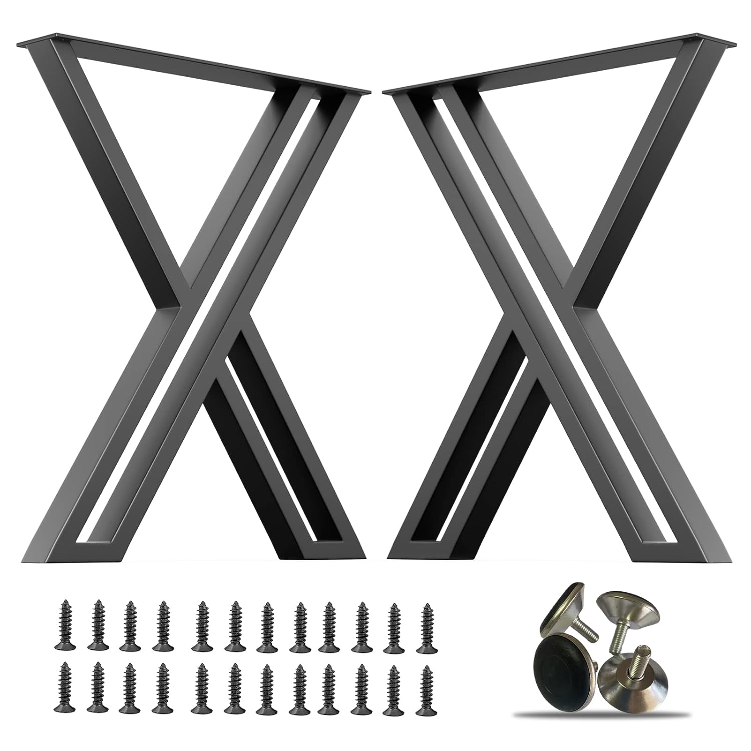 PHWOTAN Metal Table Legs X Shape Industrial Desk Legs Heavy Duty Set of ...