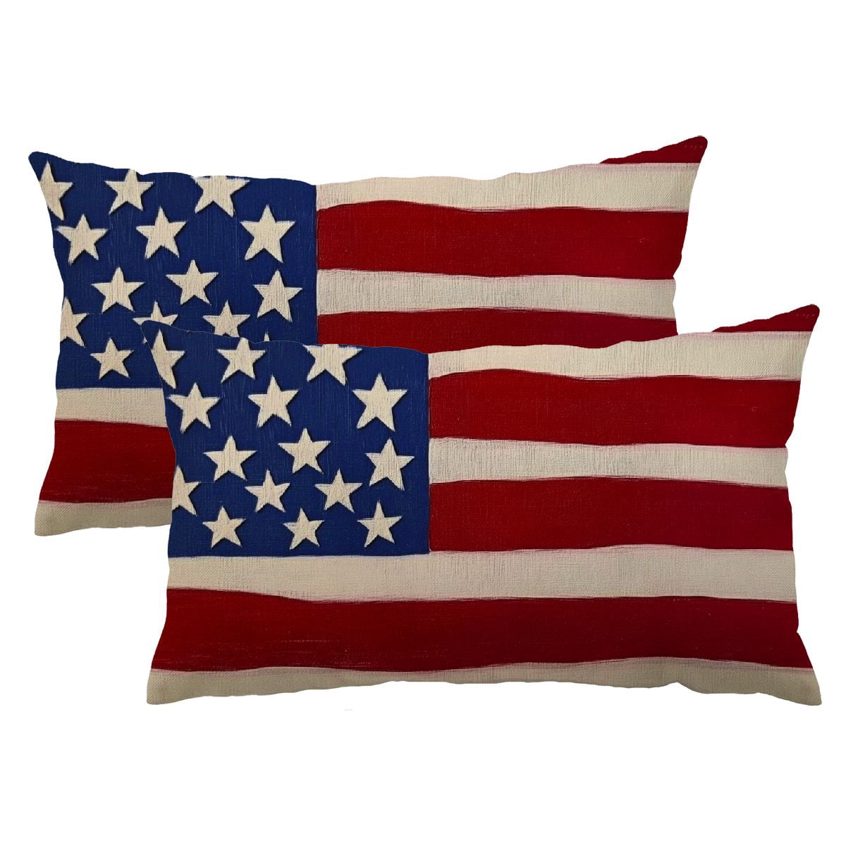 PHYHOO 12x20 Inch Set of 2 Rustic USA Flag Vintage American Flag ...