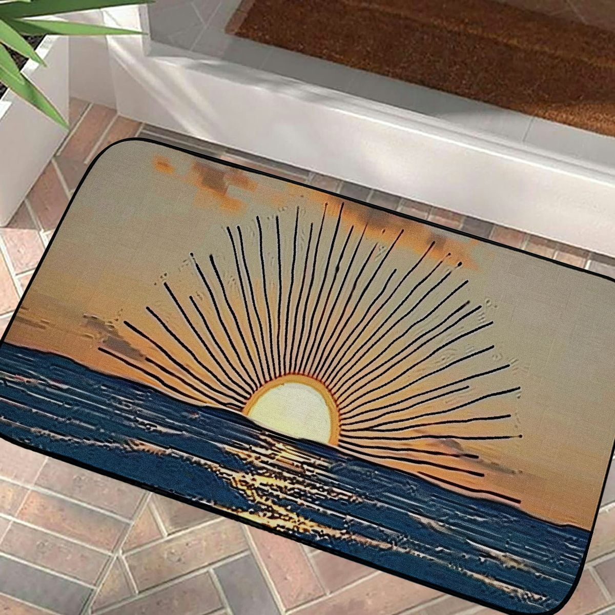 PHYHOO Abstract Sun Sunrise Sunshine Ocean Wave Mid Century Modern ...