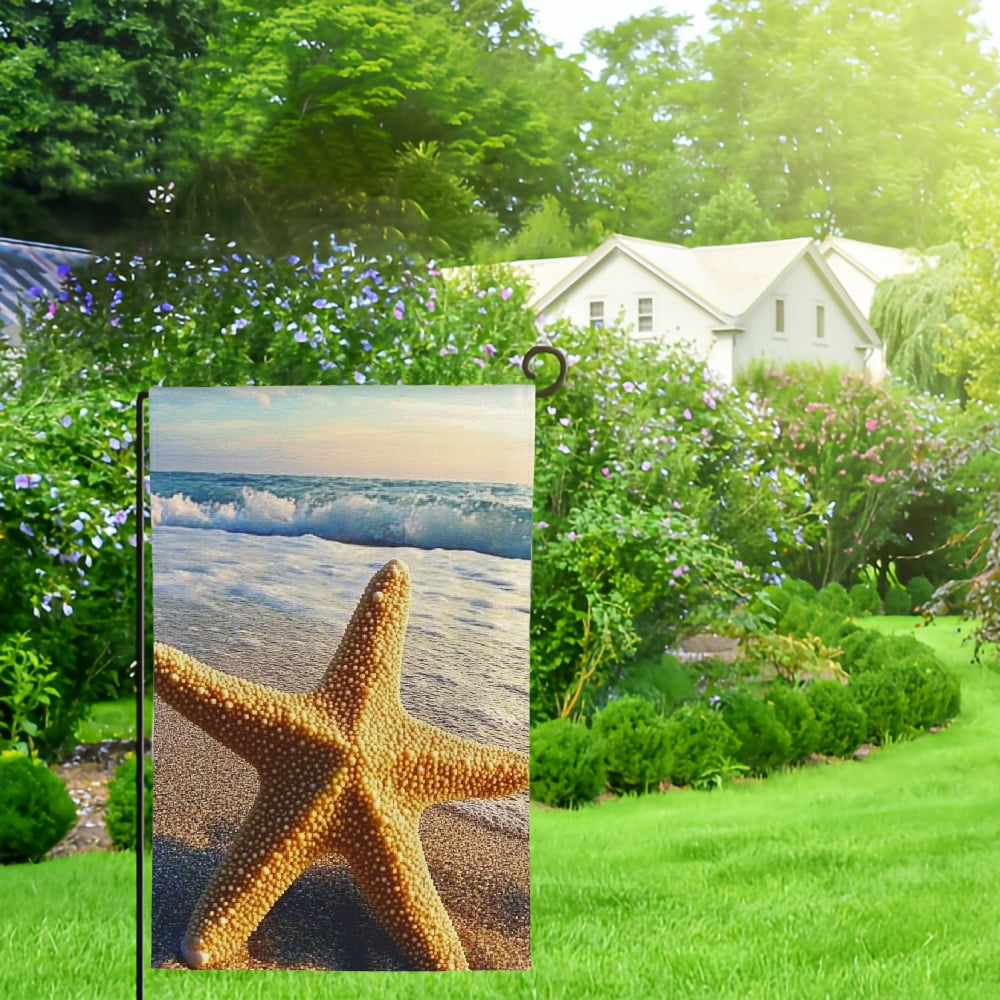 PHYHOO Beach Starfish Summer Garden Flag Holiday Seashore Sunset ...