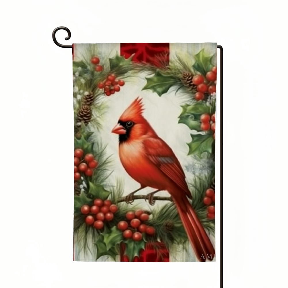 PHYHOO Bless This Home Cardinal Garden Flag Winter Christmas Cardinal ...