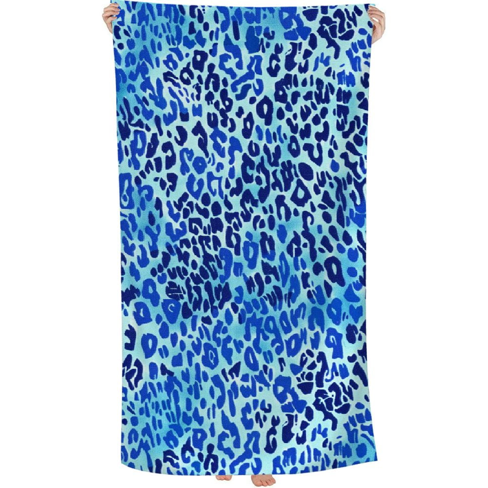 PHYHOO Blue Animal Skin Leopard Print , Sand Free Microfiber Beach ...