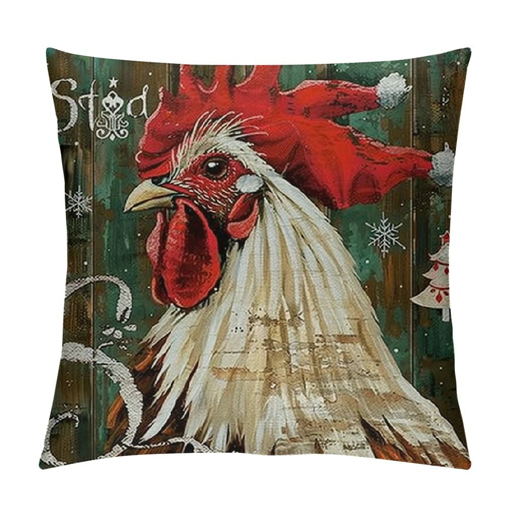 PHYHOO Christmas Farm Animals Throw Pillow Covers Buffalo Plaid ...