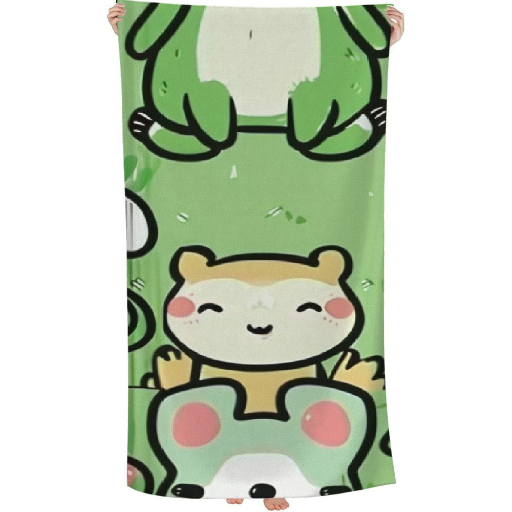 PHYHOO Cute Frog Beach Towel Cartoon Microfiber Camping Sand Free ...
