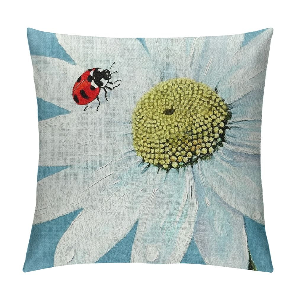 PHYHOO Decorative Pillow Covers Daisy Decor Outdoor Summer Couch Throw ...