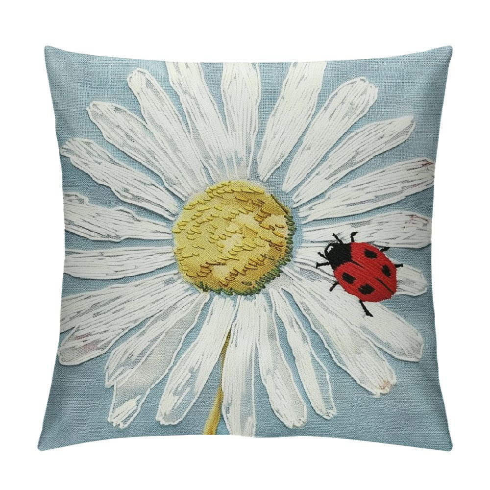 PHYHOO Decorative Pillow Covers Daisy Decor Outdoor Summer Couch Throw ...