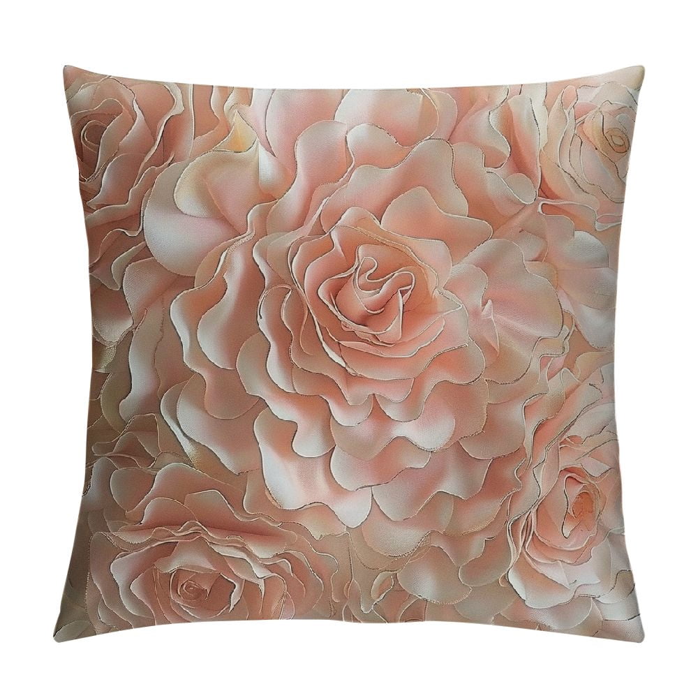 PHYHOO Decorative Spring Romantic Stereo Chiffon Rose Flower Pillow ...