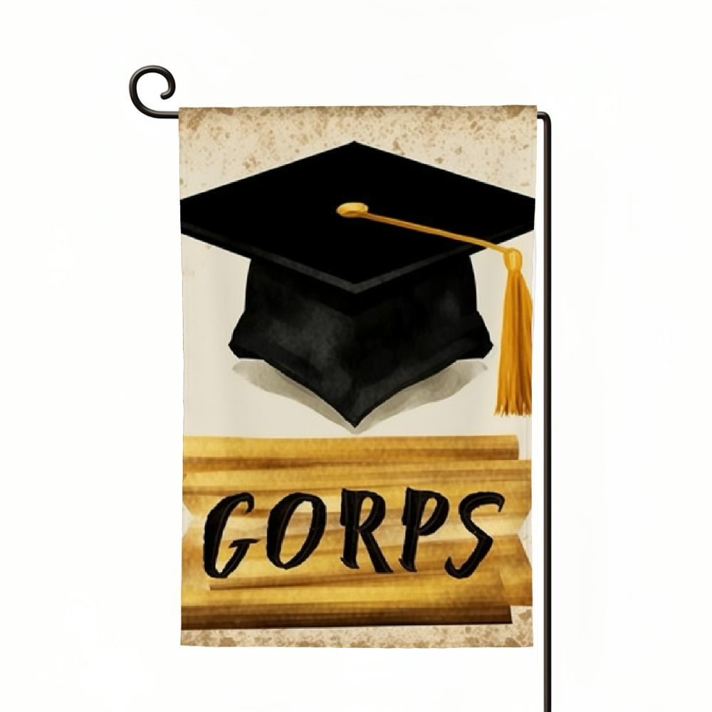 PHYHOO Diploma Cap Garden Flag Burlap Double Sided, Class Of 2024 ...