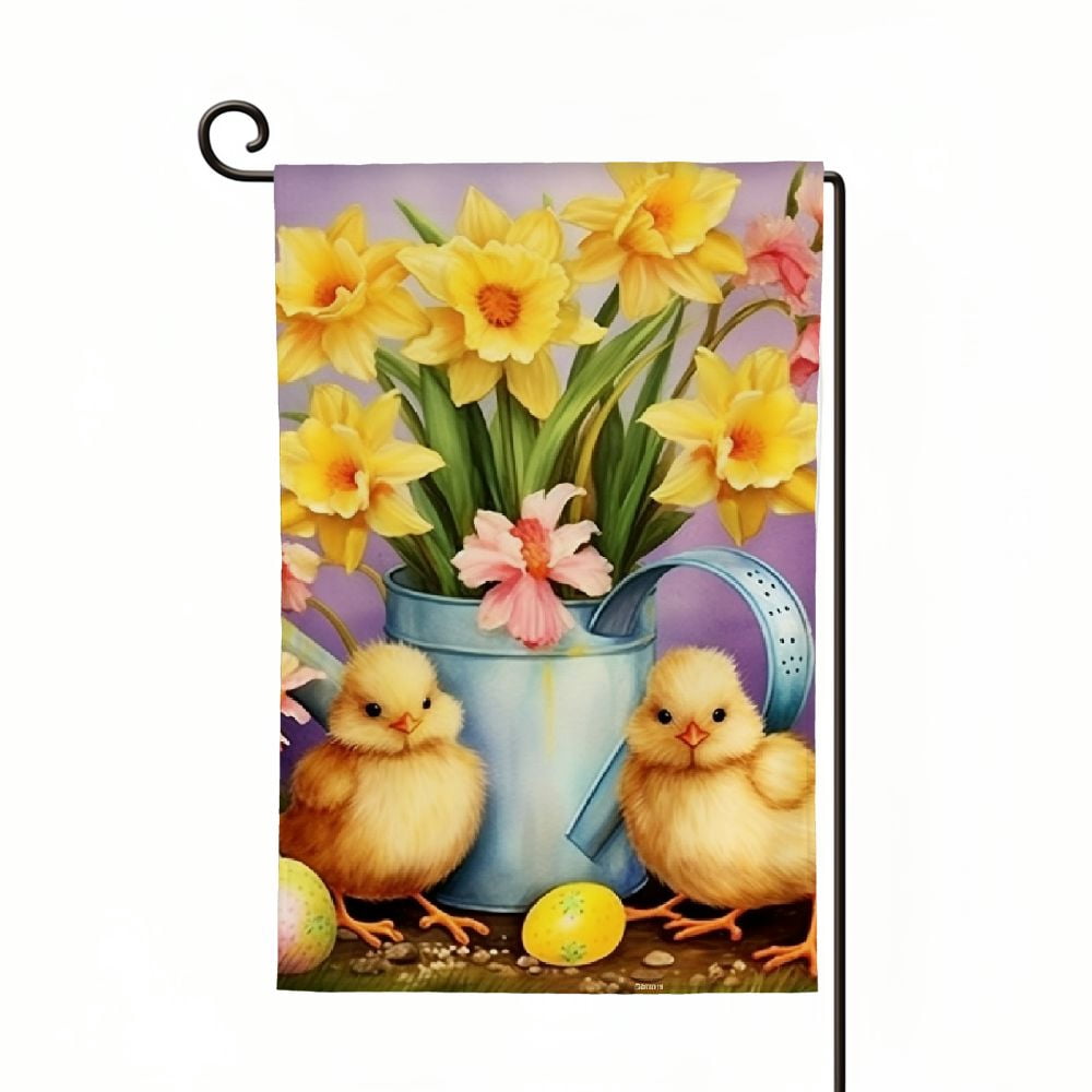 PHYHOO Easter Garden Flag Easter Outdoor Decor Seasonal Welcome Yard ...