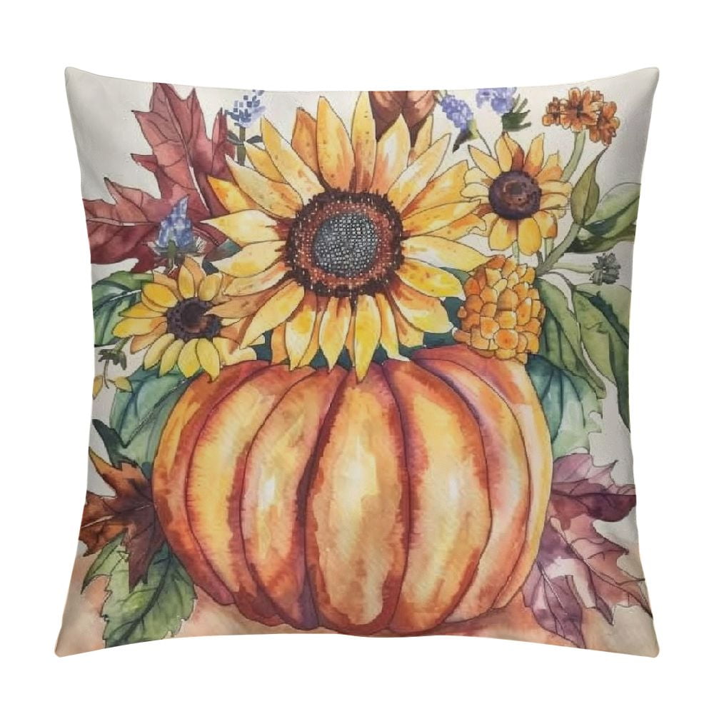 PHYHOO Fall Pillow Covers for Fall Decor Pumpkin Sunflower Outdoor Fall ...