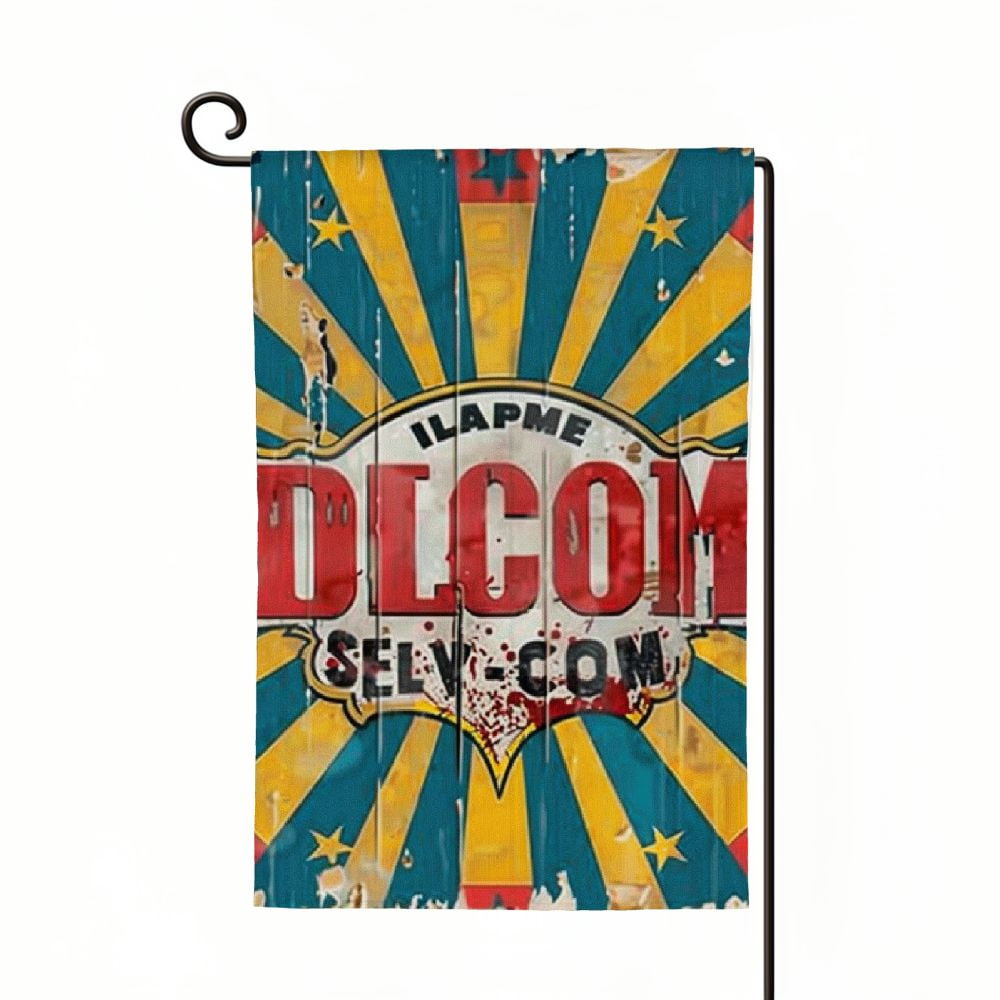 PHYHOO Funny Garden Flag Welcome Colorful Retro Flags Vertical Double ...