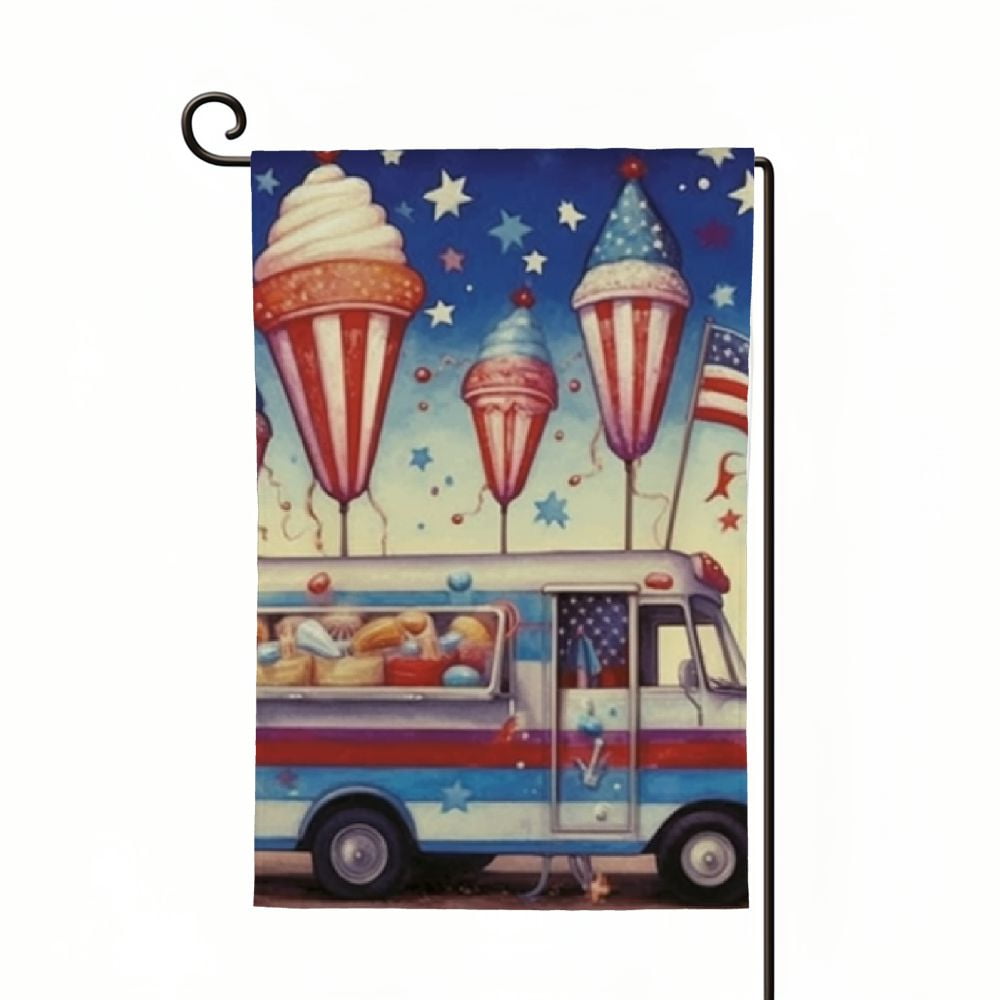 PHYHOO Garden Flag Double Sided, Small Burlap Welcome Patriotic Ice ...