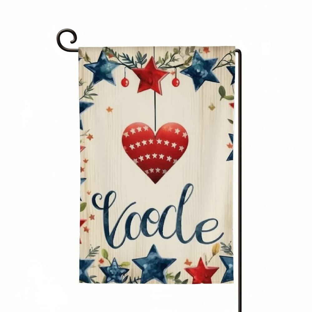 PHYHOO Garden Flag Double Sided, Small Burlap Welcome Patriotic Stars ...