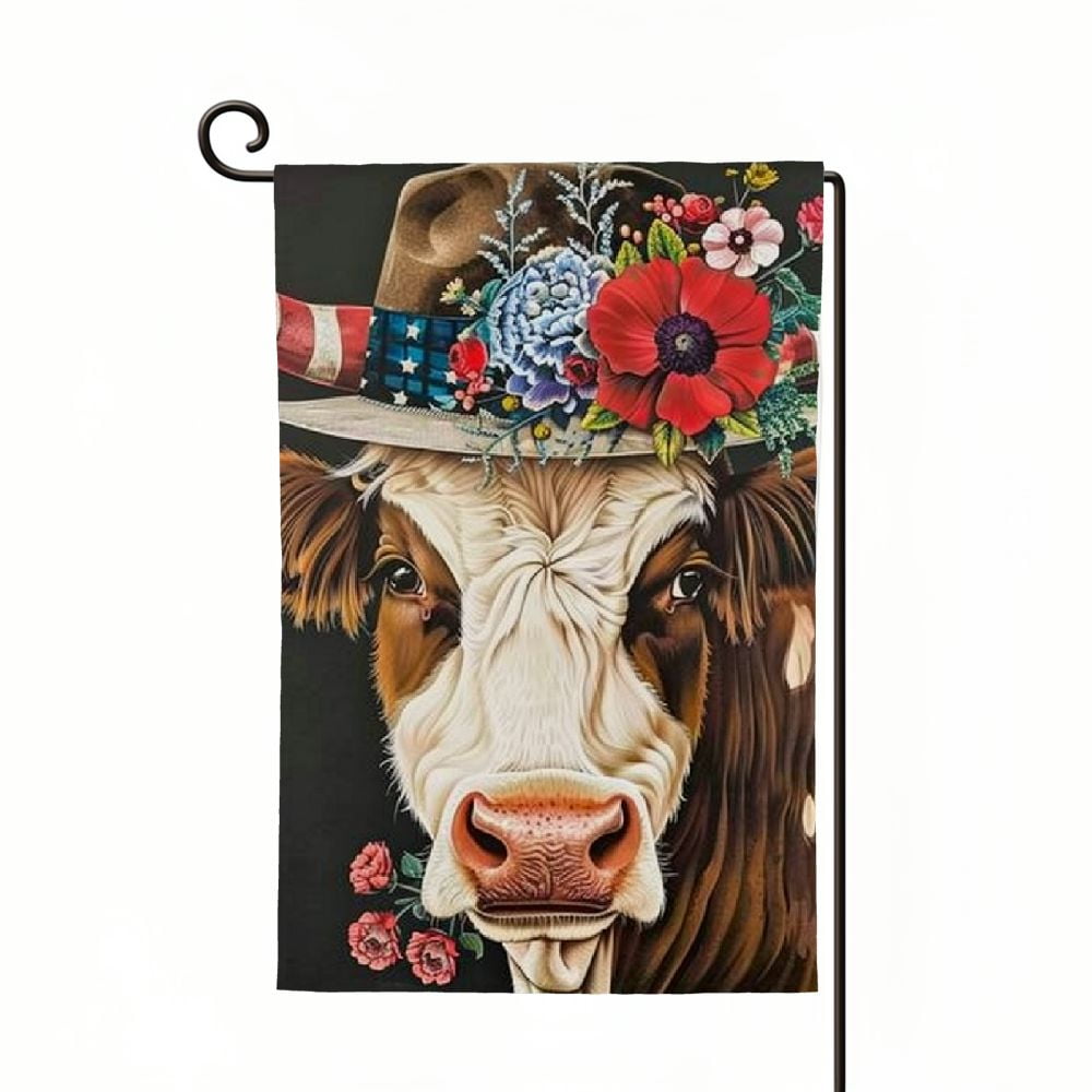 PHYHOO Garden Flag Double Sided Vertical, Small Burlap Highland Cow ...