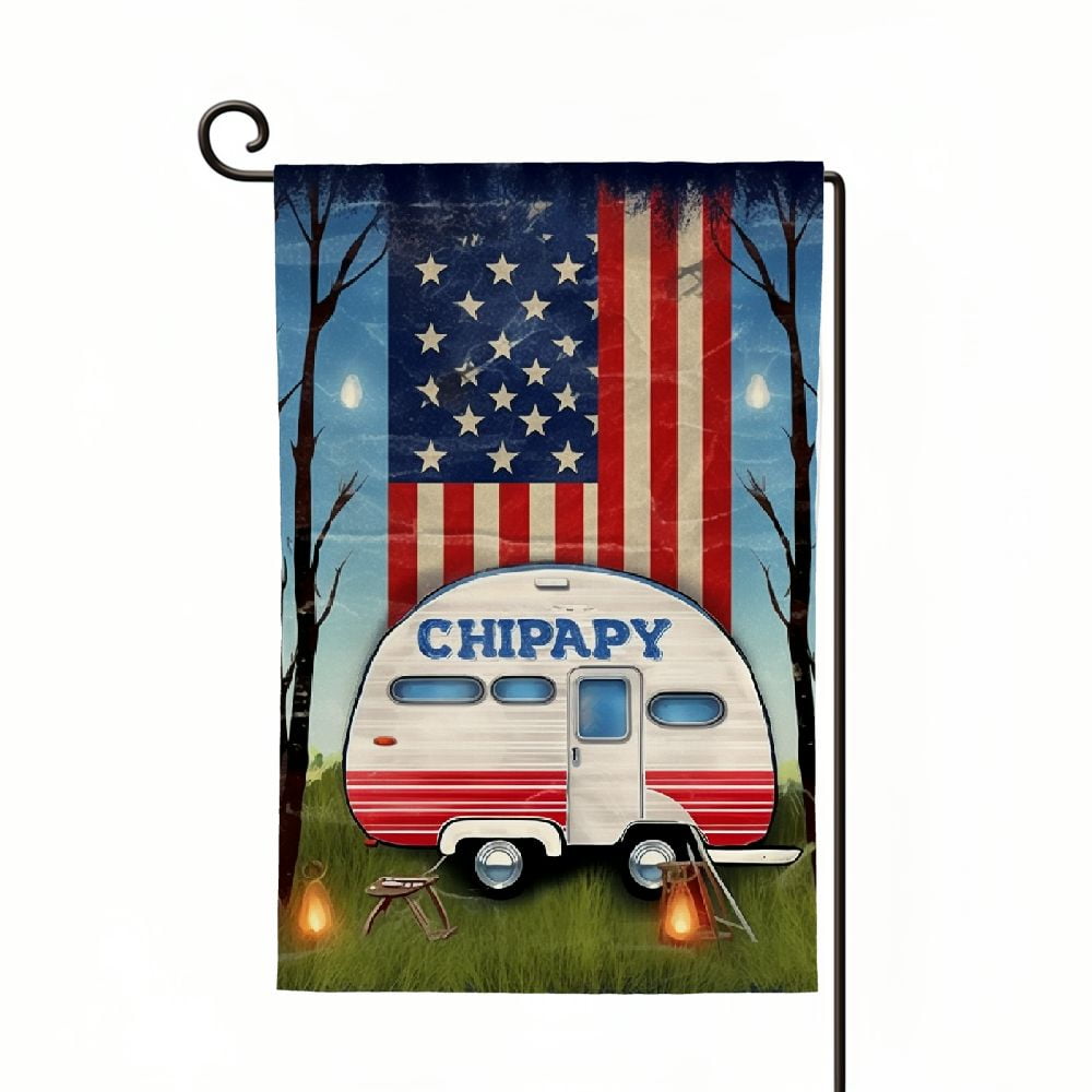 PHYHOO Happy Campers Garden Flags Vertical Double Sided Star Stripe ...