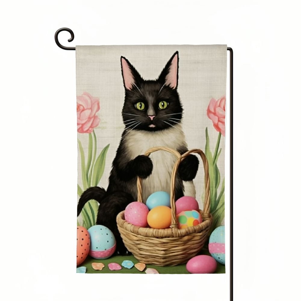 PHYHOO Happy Easter Garden Flag Double Sided Burlap, Small Vertical ...