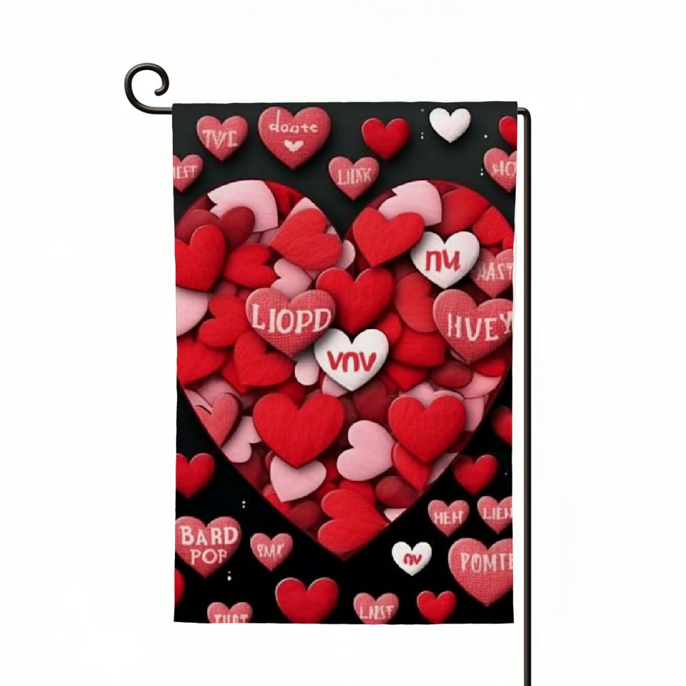 PHYHOO Happy Valentines Day Garden Flag Double Sided, Small Burlap ...
