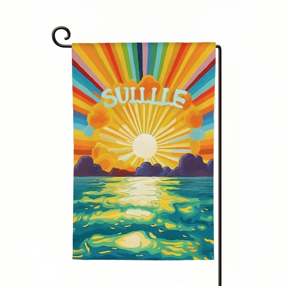 PHYHOO Hello Sunshine Garden Flag Summer Double Sided Burlap, Seasonal ...